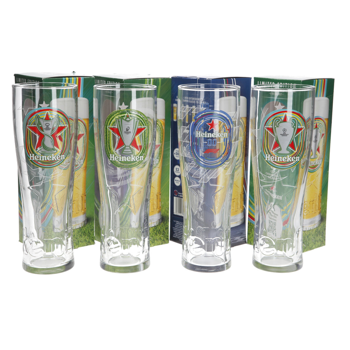 Set of 4 Limited Edition Pint Heineken Champions League F1 And Champio ...